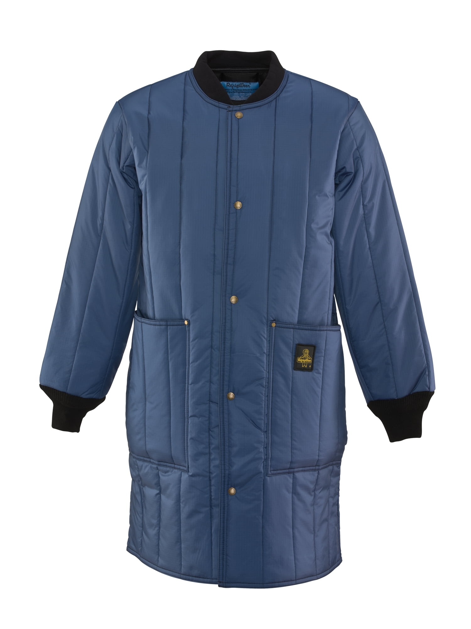 RefrigiWear Men's Lightweight Cooler Wear Insulated Frock Liner Workwear Coat (Navy Blue, Large ...