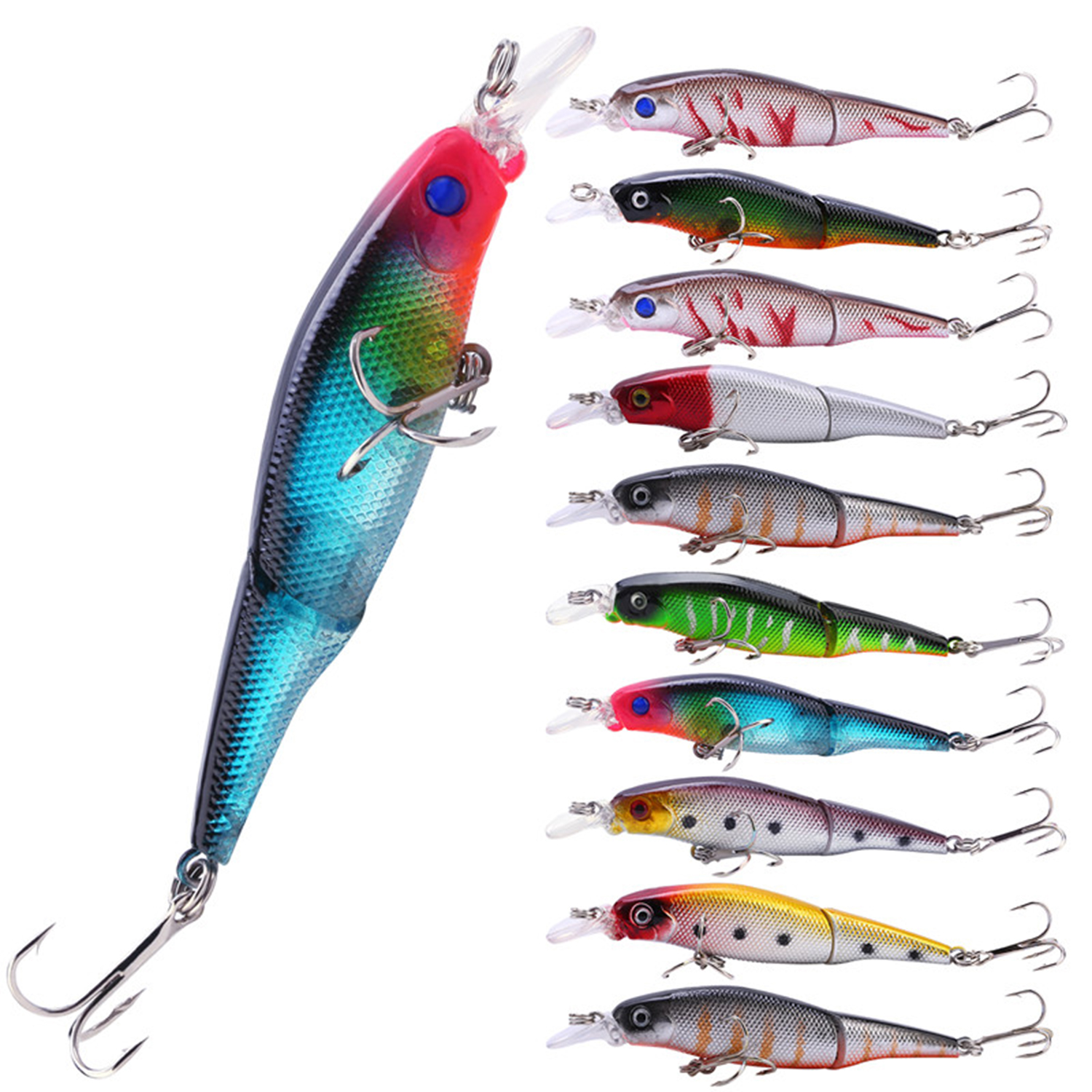 Sougayilang 10 Pack Minnow Fishing Lure Fishing Wobblers Crankbait Minnows Hard Baits - Walmart.com