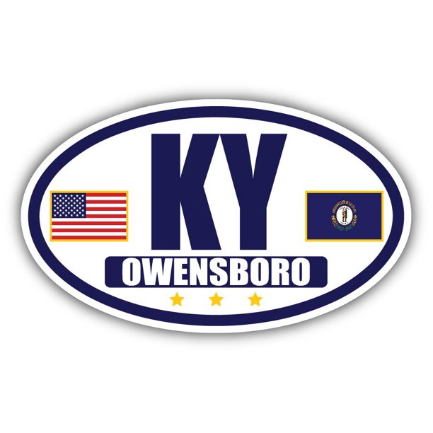 Flag of Kentucky / American Flag Oval 3M Vinyl Bumper Sticker Decal ...
