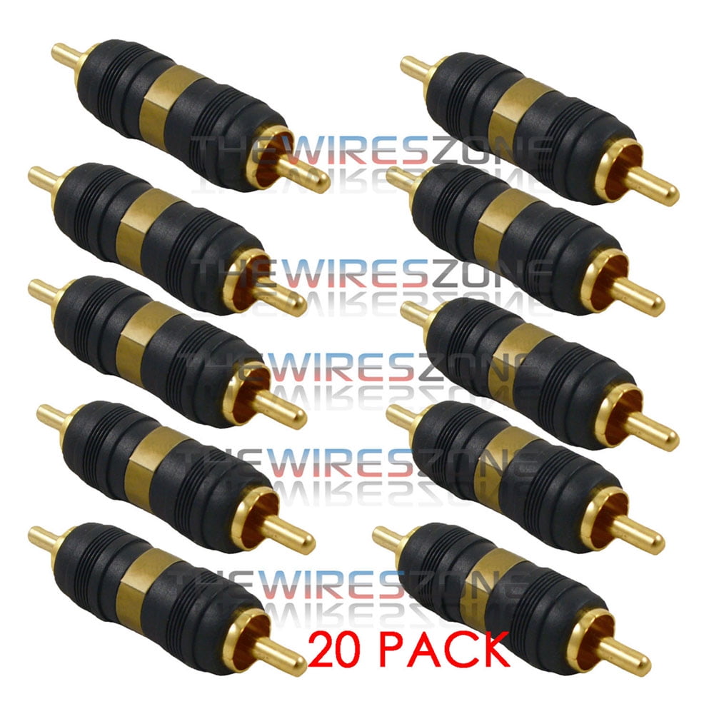 High Quality Gold Plated RCA Male to Male Barrel Connector Adapter (20/pack) - Walmart.com