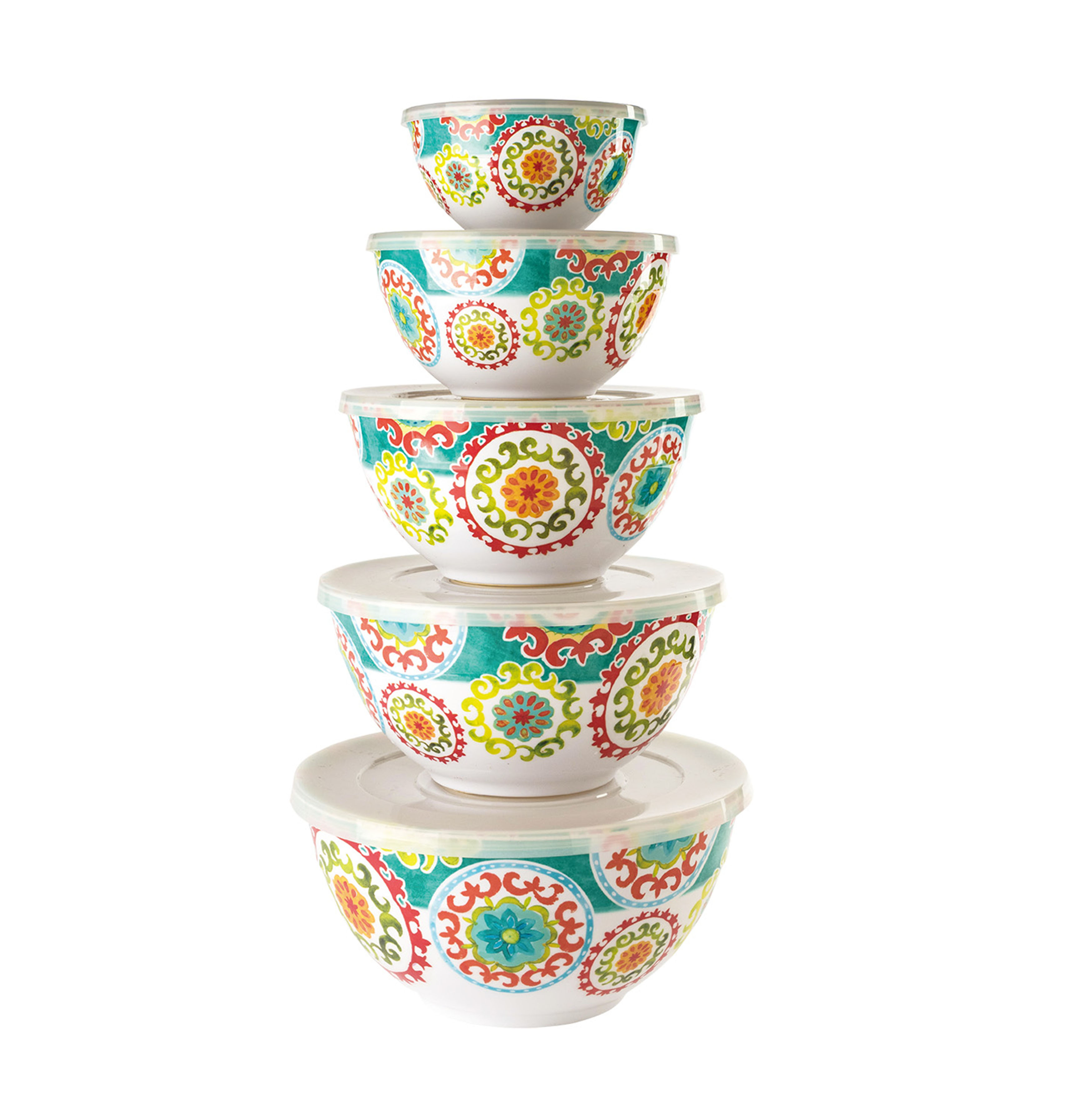 10 Piece Melamine Mixing Bowl Set With Lids Medallion Walmart 10 Piece Melamine Mixing Bowl Set With Lids Medallion Walmart