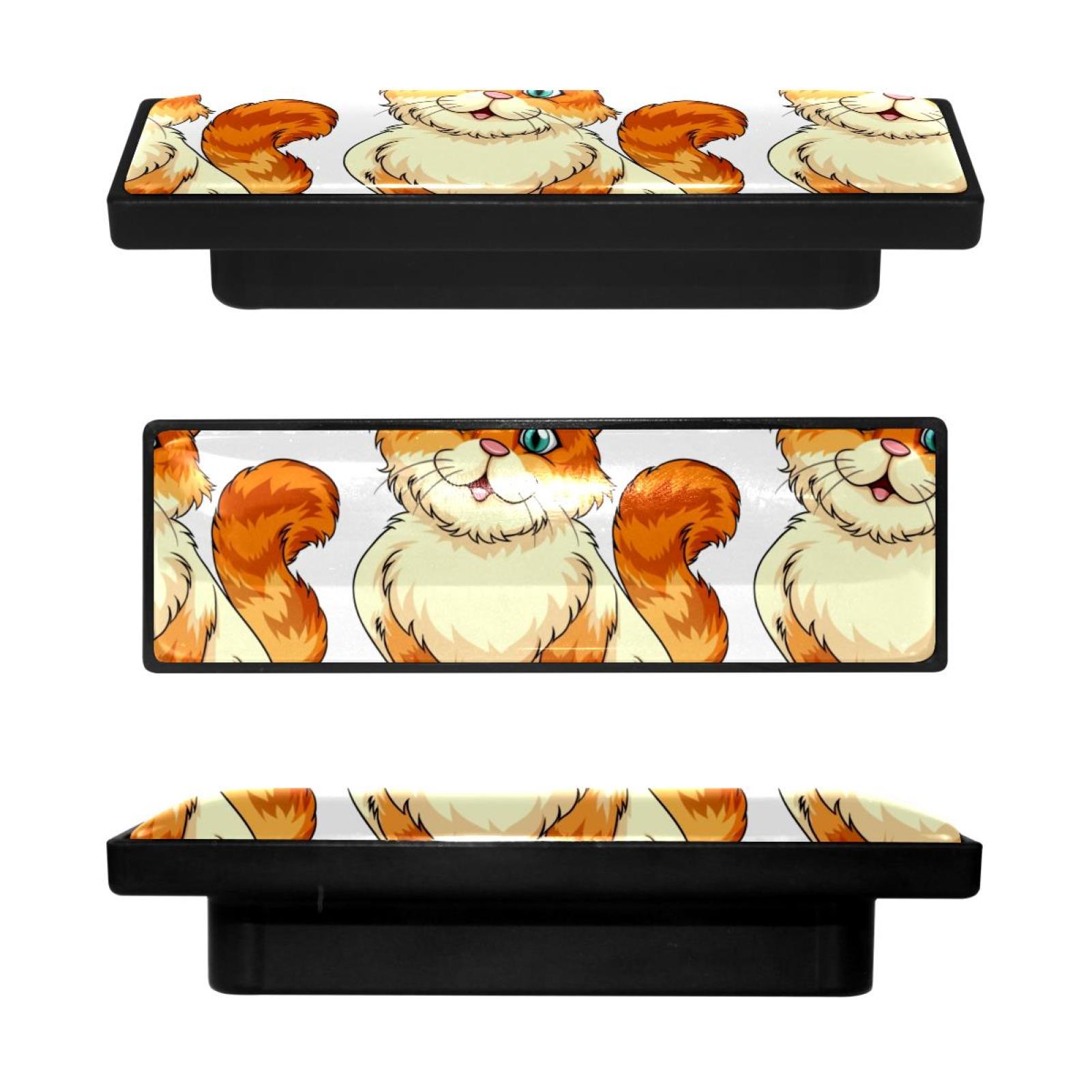 4 Pcs Rectangle Cabinet Handle Cupboard Knob Drawer Pulls Handle Cat ...