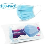 100 Disposable Face Masks, 3-ply Breathable Dust Protection Masks ...