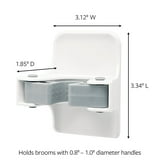 Command White Broom and Mop Grippers, Mountable, Damage-Free, 2 Holders ...