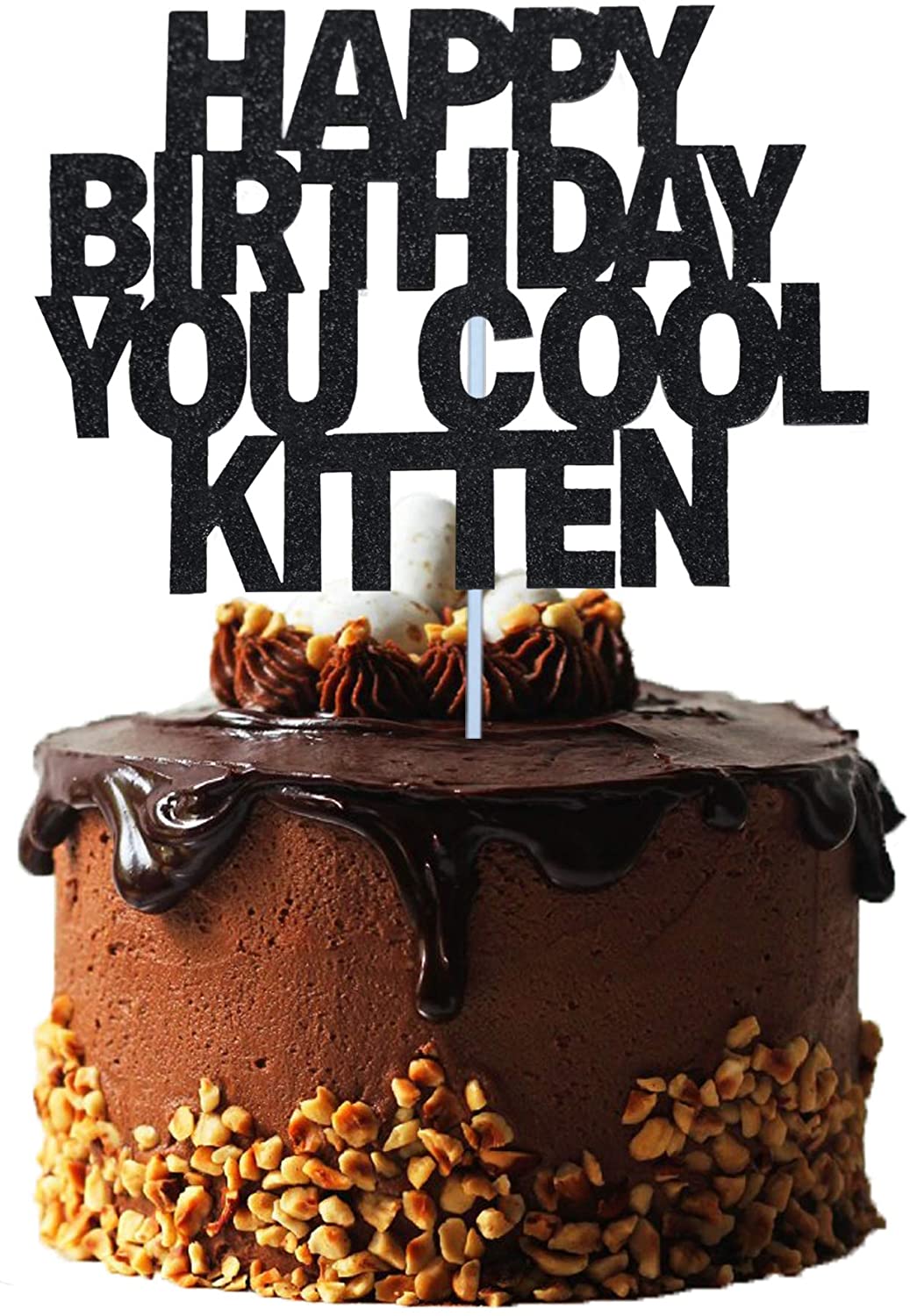 Glitter Tiger King Cake Topper, Happy Birthday You Cool Kitten Cake ...