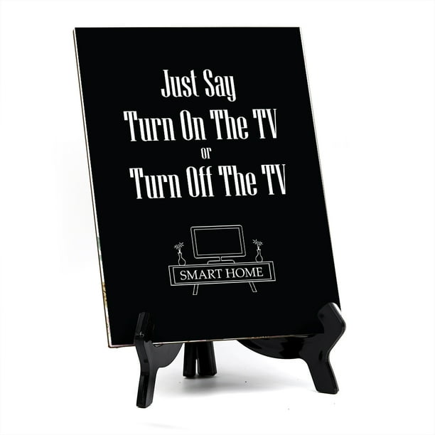 Signs ByLITA Just Say Turn On The TV or Turn Off The TV Airbnb Table ...