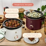 Beautiful 2 qt Slow Cooker Set, 2-Pack, White Icing and Merlot by Drew ...