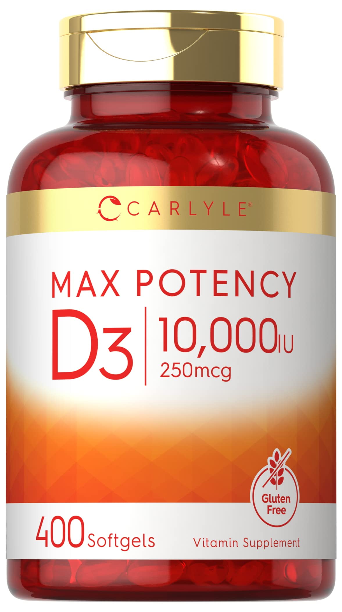 Suplemento Carlyle de vitamina D3, 10000 UI, 400 cápsulas blandas ...