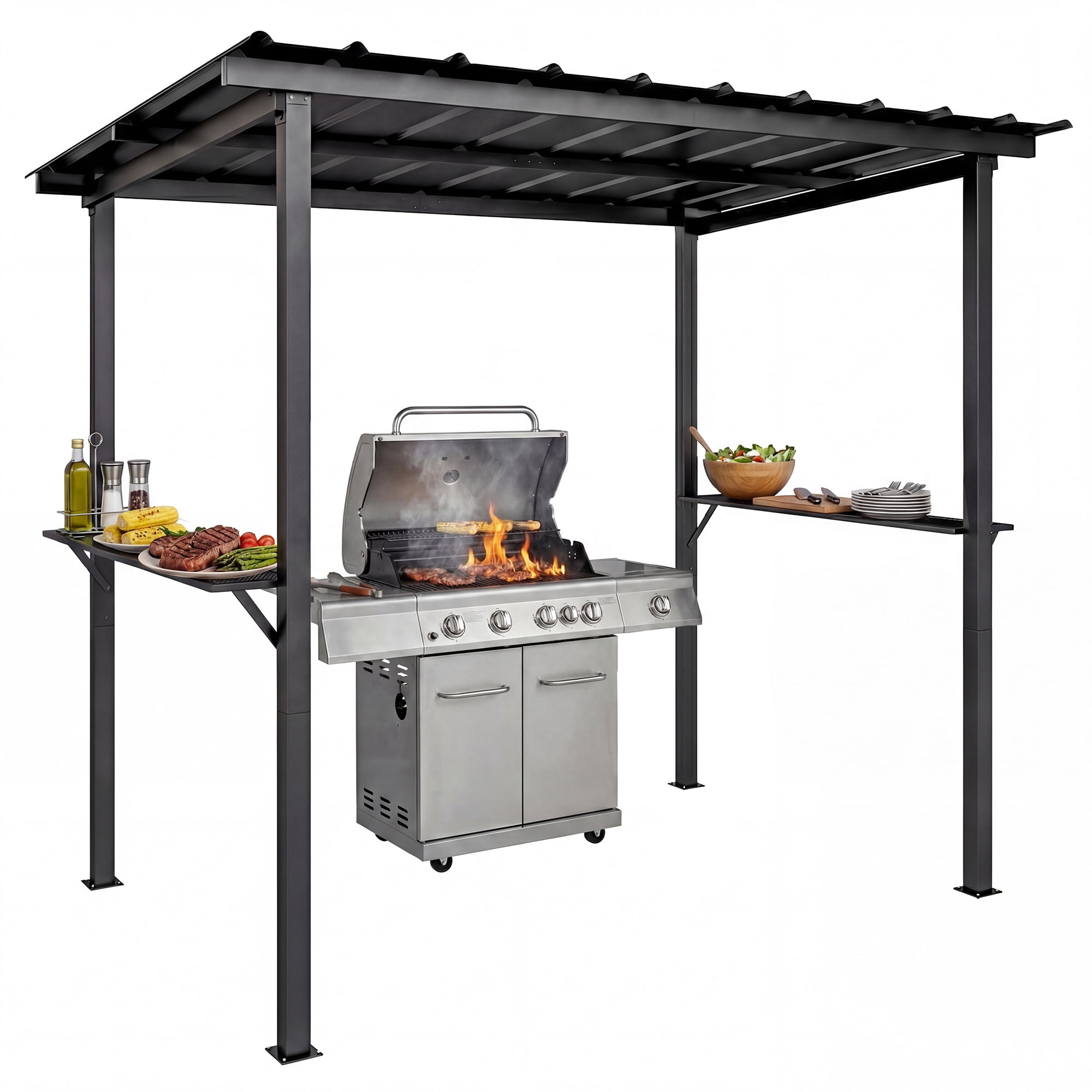 Click here for Outsunny 9 X 6 Hardtop Grill Gazebo  Bbq Gazebo Wi... prices