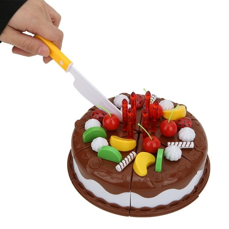 Birthday Cake Pretend Play Toy, Portable Simulation DIY Birthday Cake ...