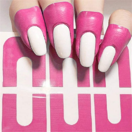 60Pcs/6 Sheet Nail Polish Stencil, Disposable Nail Protector Sticker ...