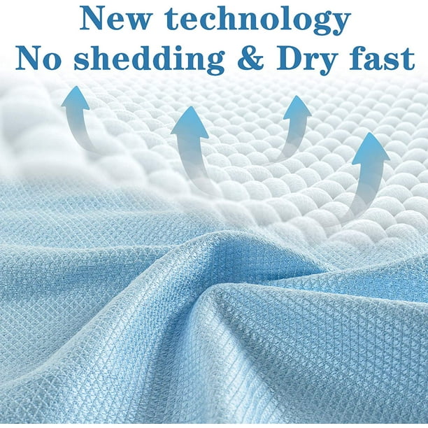 Blue Microfiber Glass Cleaning Cloths, Towels for Windows,Mirrors ...