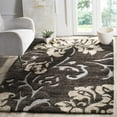 SAFAVIEH Florida Merrick Floral Shag Area Rug, Dark Brown/Smoke, 6' x 9 ...