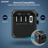 Sharp Travel Plug Adapter with Short-Circuit Protection, Universal ...