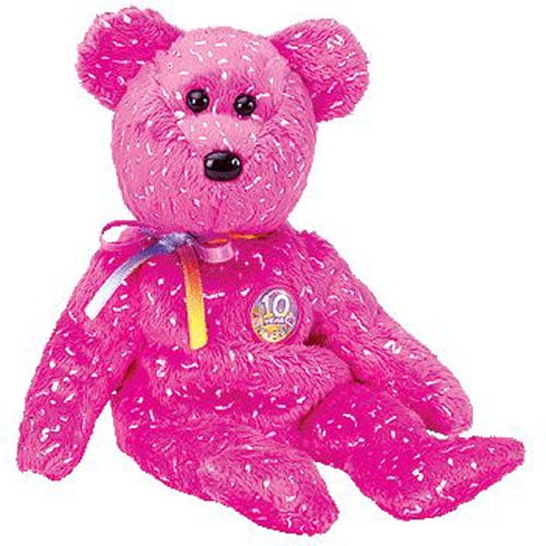 TY Beanie Baby - DECADE the Bear (Hot Pink Version) (BBOM July 2003) (8 ...