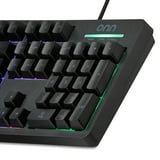 Onn+ Wired LED Gaming Keyboard with Backlit RGB Rainbow Zones, 104-Key ...
