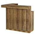 Resenkos Rustic Wood Corner Bar Table - L-Shaped Home Pub Counter Set ...