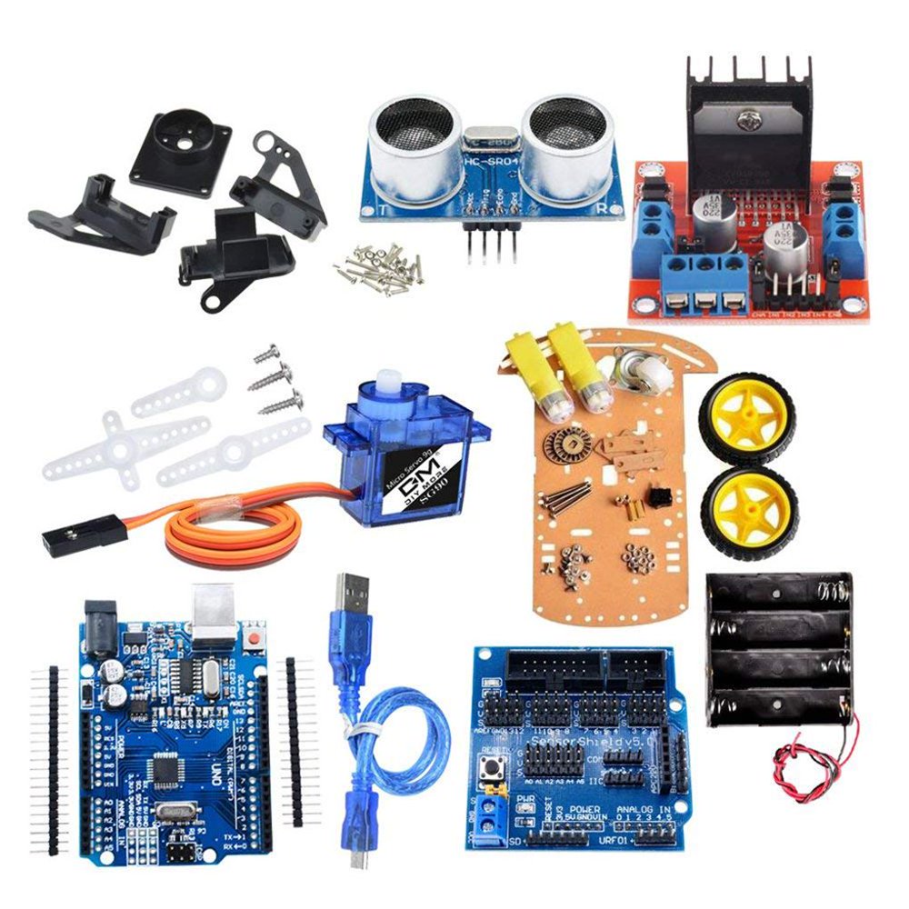 GeweYeeli 2-Wheel Smart Robot Car Chassis Kit Speed Encoder Sonic ...