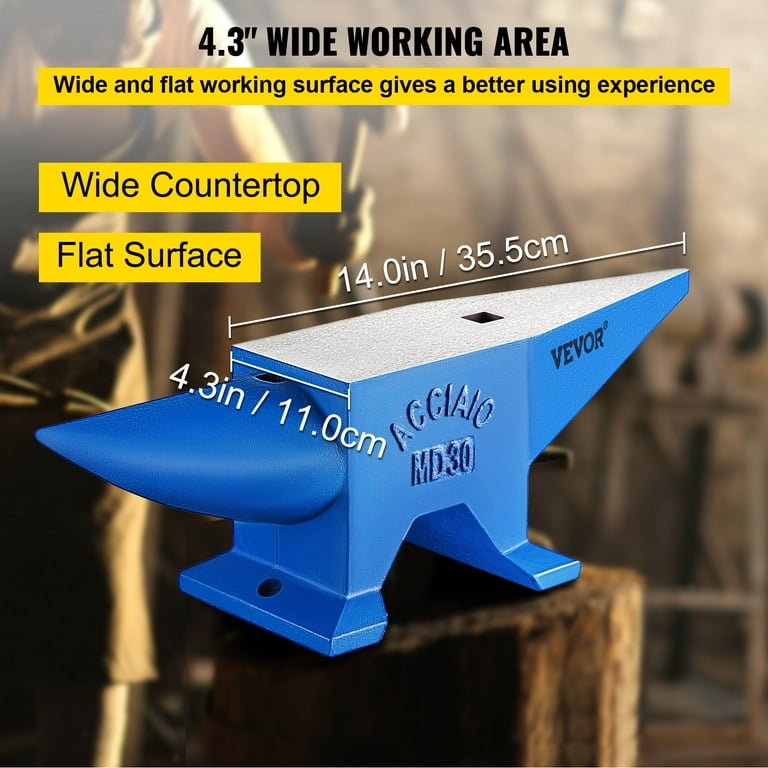 VEVOR Single Horn Anvil 66Lbs Cast Steel Anvil Blacksmith