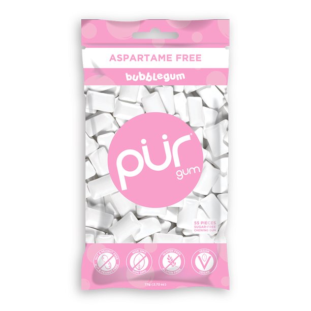 PUR Gum, Aspartame Free Bubblegum Gum, 55pcs - Walmart.com - Walmart.com