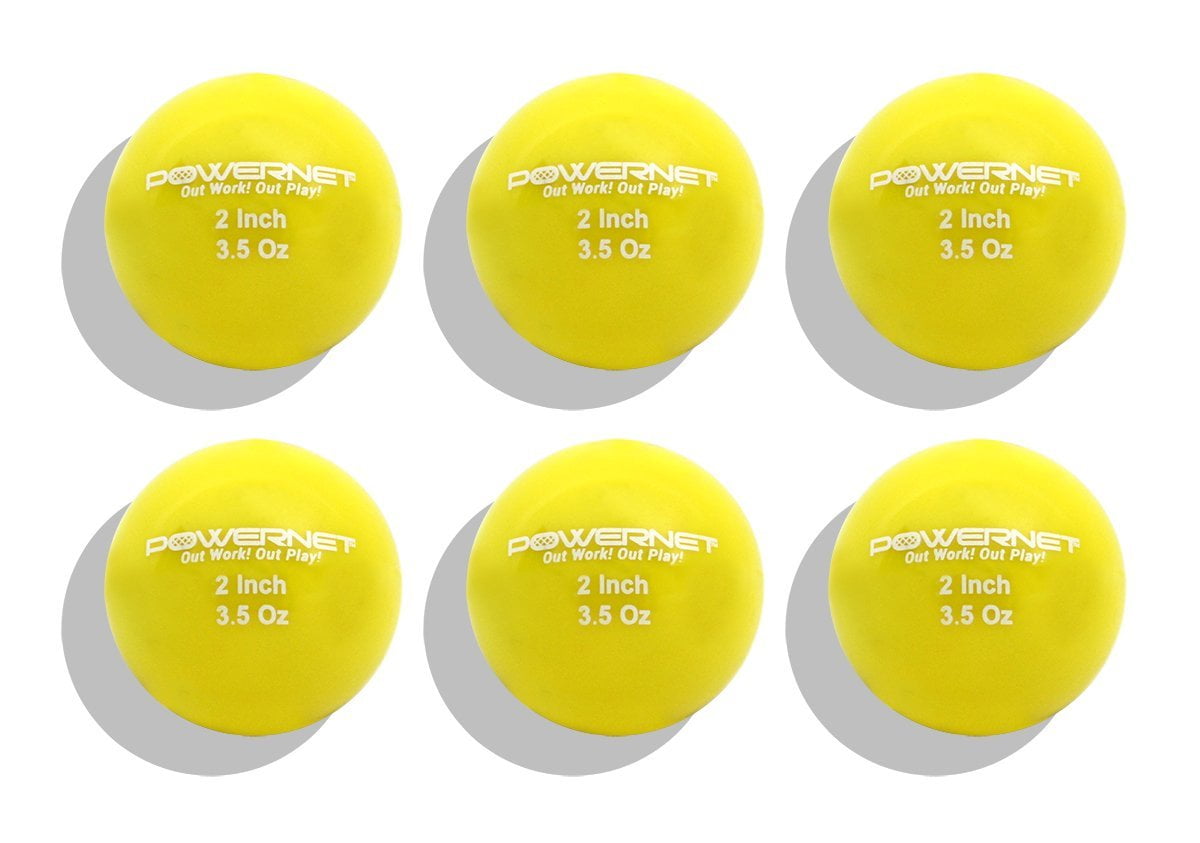 PowerNet 2" Micro Weighted Hitting Batting Training Ball (6 Pack) 3.5 ...