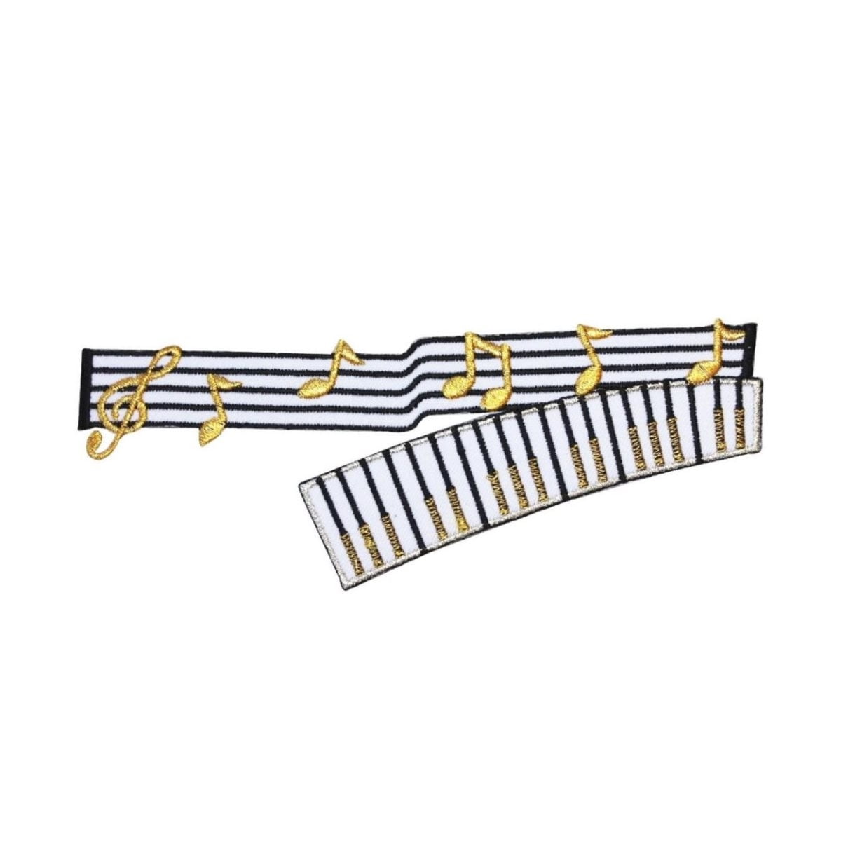 ID 9155 Gold Staff Notes Patch Musical Sheet Music Embroidered Iron On ...