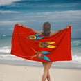 Colorful Beach Towel with Vibrant Circular Design & Feather Patterns ...