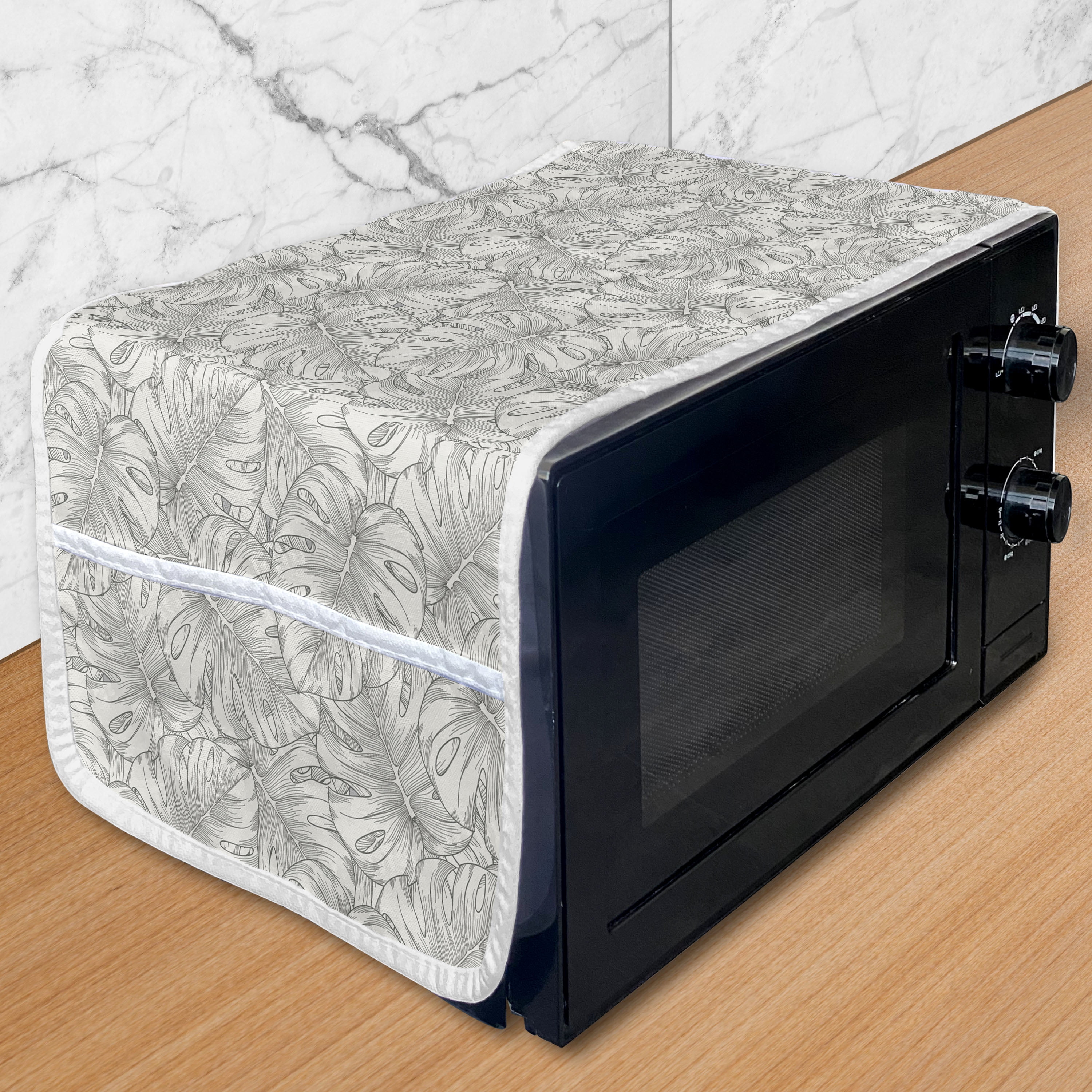 Tropical Microwave Oven Cover, Rainforest Giant Leaves Plants Botanical ...