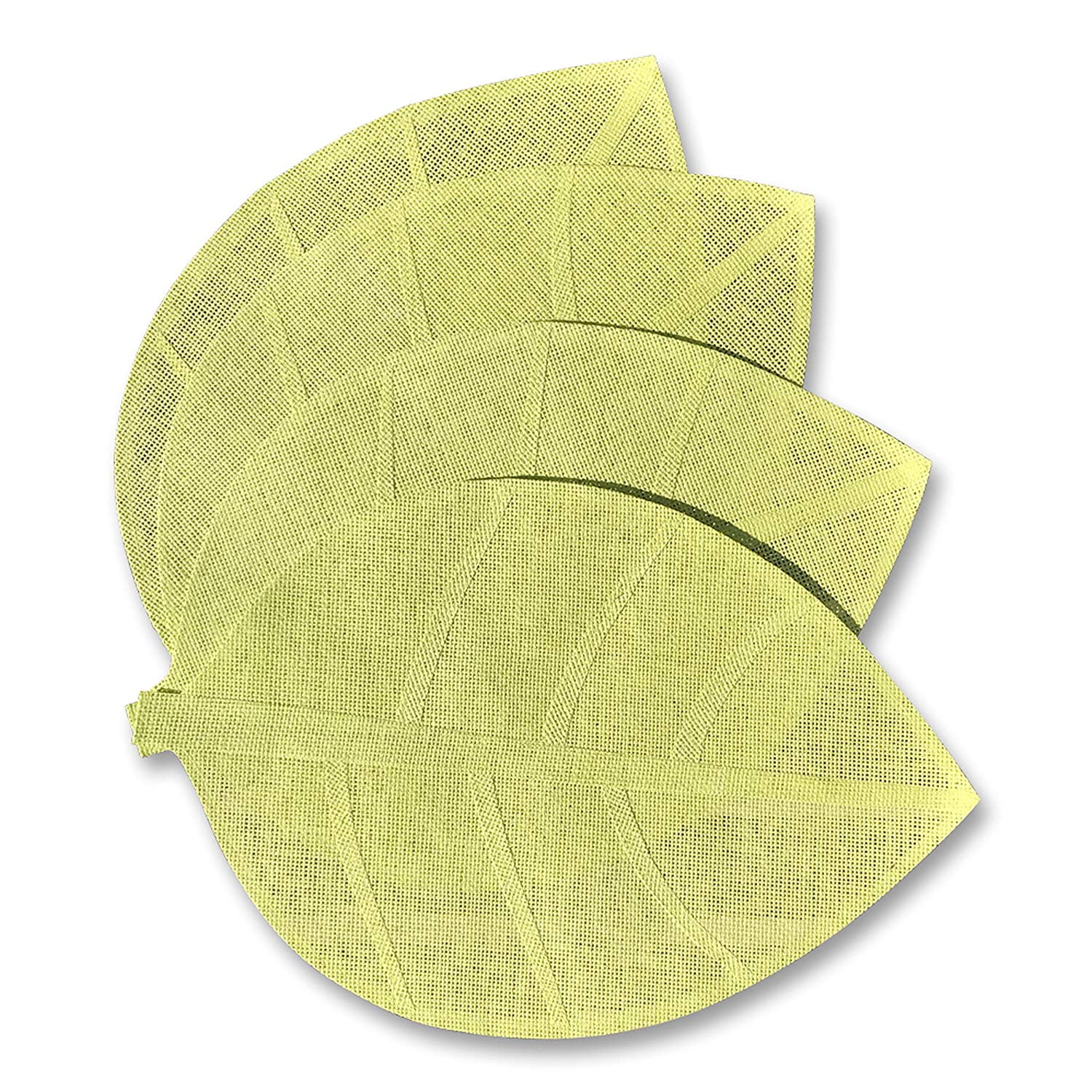Naturally Modern Leaf Place mats, Set of 4, Vibrant Green, Detailed ...