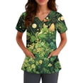 ASDFVBKG Women's St. Patrick's Day Scrub Top Plus Size Short Sleeve V ...