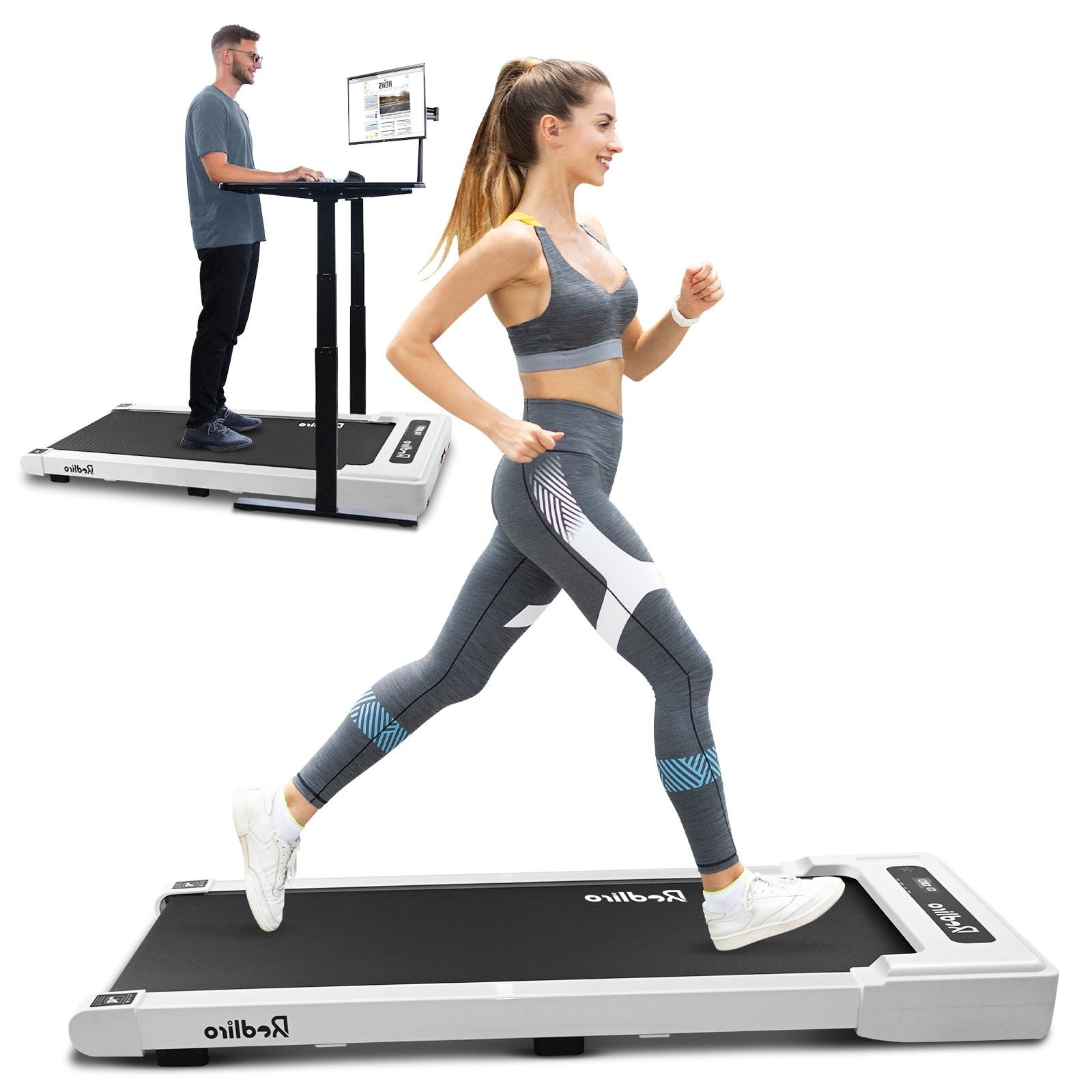Redliro Walking Pad Under Desk Treadmill 265LBS 2.25HP Running Machine ...