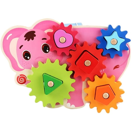 Wooden Gear Wheel Toy, Gear Toy Rotatable Educational Wooden Baby Brain ...