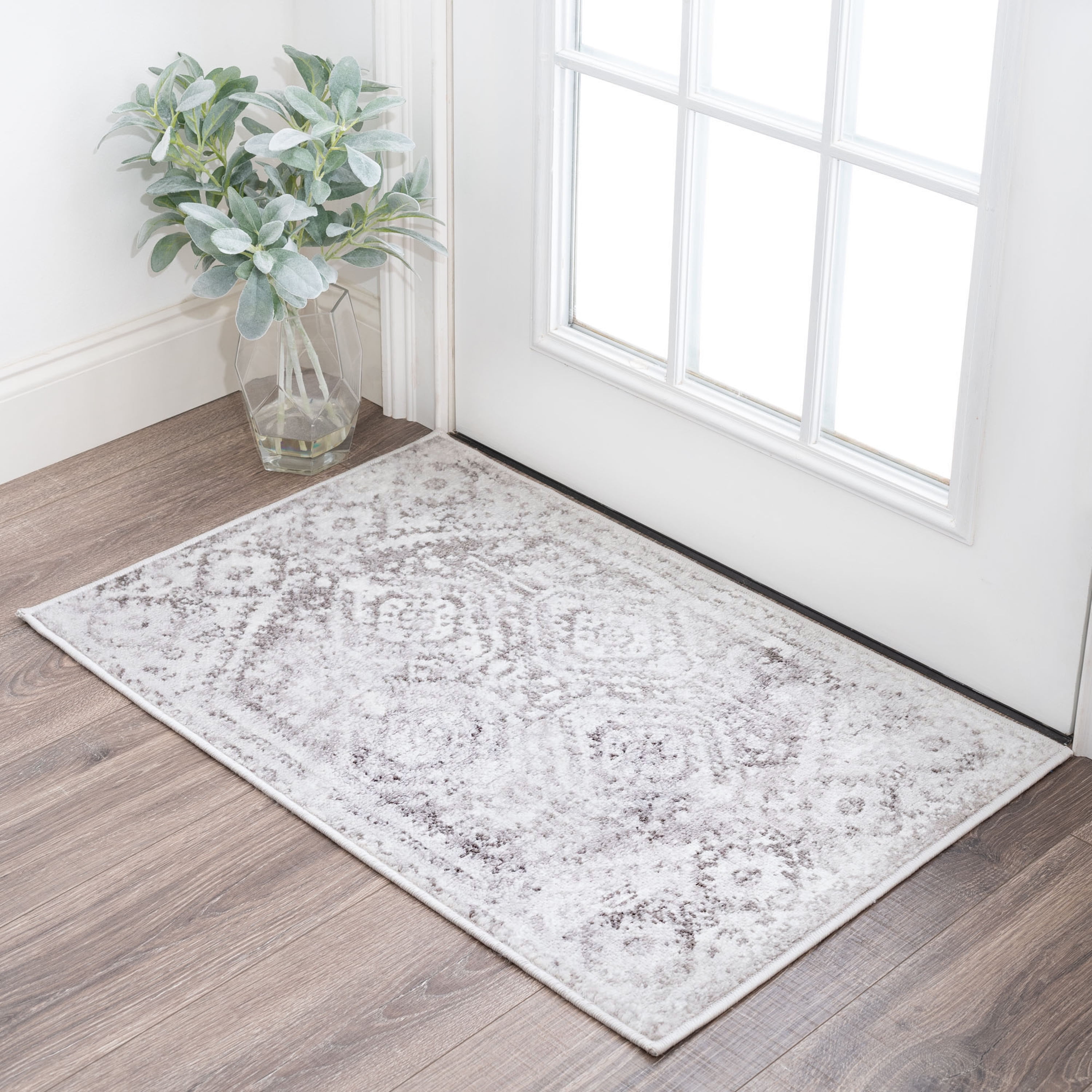 Traditional 2x3 Area Rug (2' x 3') Oriental Gray Indoor Scatter Easy to ...
