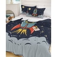 Cartoon Rocket 3 Pieces Quilt Set, 1 Quilt with 2 Shams, Moon Stars ...