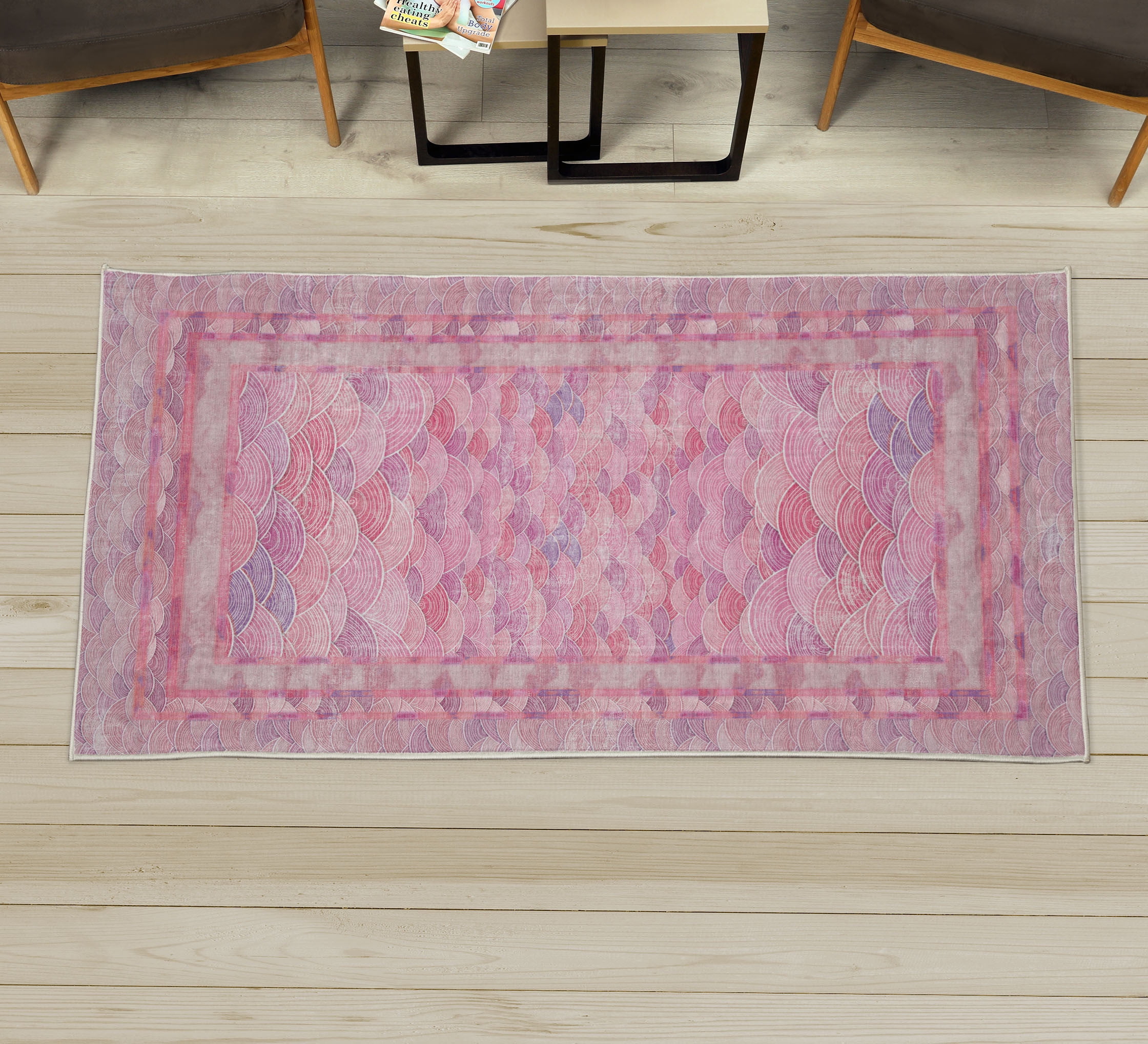 Modern Decorative Rug, Pastel Dream of Underwater Life Squama Look ...
