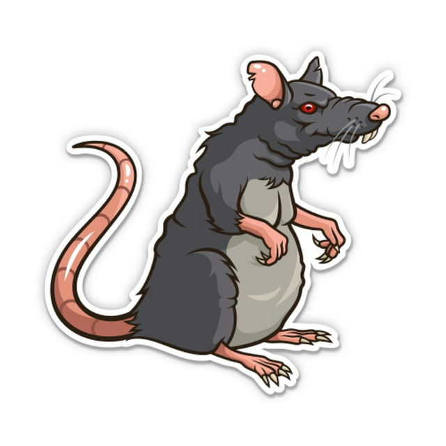 Rat Cartoon - 12" Vinyl Sticker Waterproof Decal - Walmart.com