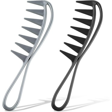 2Pcs Wide Tooth Comb, Large Tooth Curl Comb Shark Teeth Comb for Women ...