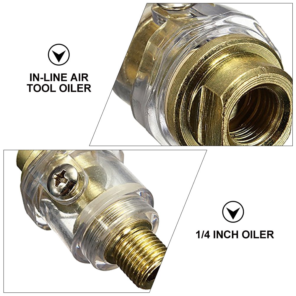 2pcs 1/4 Inch Mini In-Line Oiler Lubricator for Air Compressor Pipe ...
