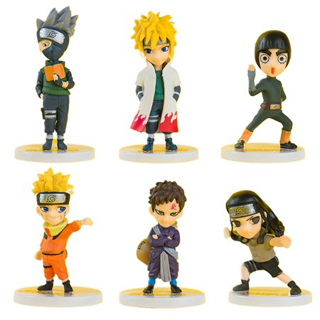 6pcs Anime Action Model Naruto Sasuke Design Simulation Collectible ...