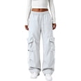Cargo Pants Women Baggy Y2k Streetwear Wide Leg Floor-Length Pants with ...