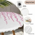 Pink Polka Dot Round Fitted Tablecloth with Elastic Edge Watercolor ...
