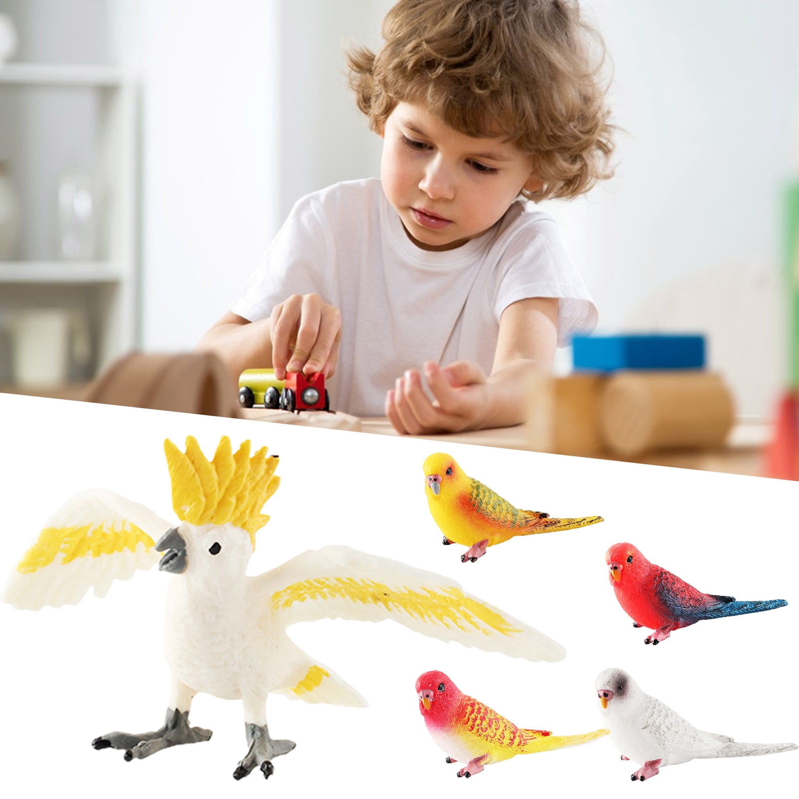 Simulated Parrot Statue Model Lovely PVC Cockatiel Parakeet Feather ...