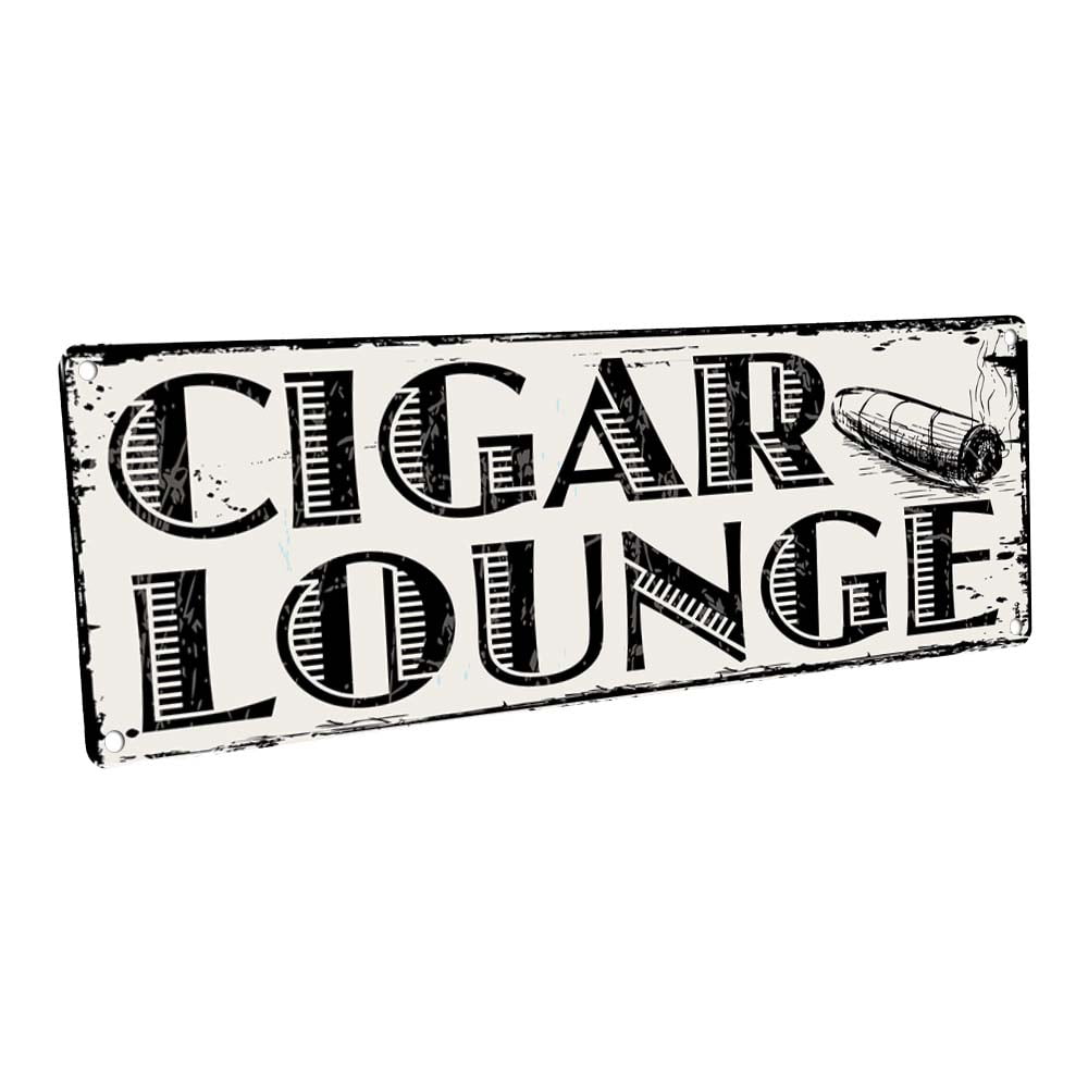 Outdoor Cigar Lounge 4"x12" Metal Sign, Wall Décor for Mancave, Den ...