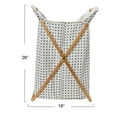 Household Essentials Bamboo X Frame Hamper with Cross Pattern, Black ...
