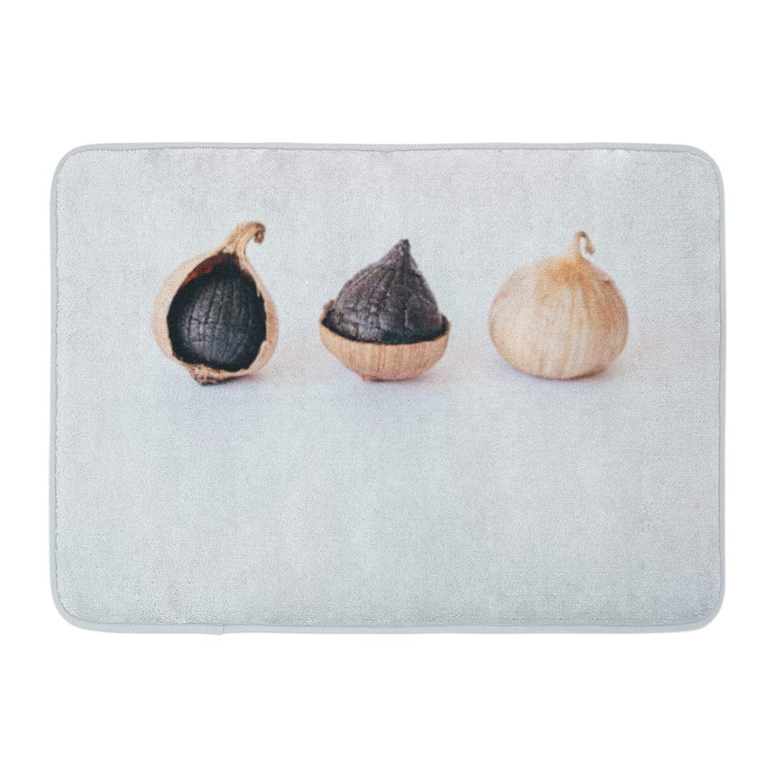 YUSDECOR Asian White Aged Black Garlic Antioxidant Bulb Rug Doormat ...