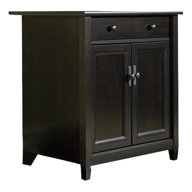 Pemberly Row 2-Door Wood Utility Stand in Distressed Estate Black ...