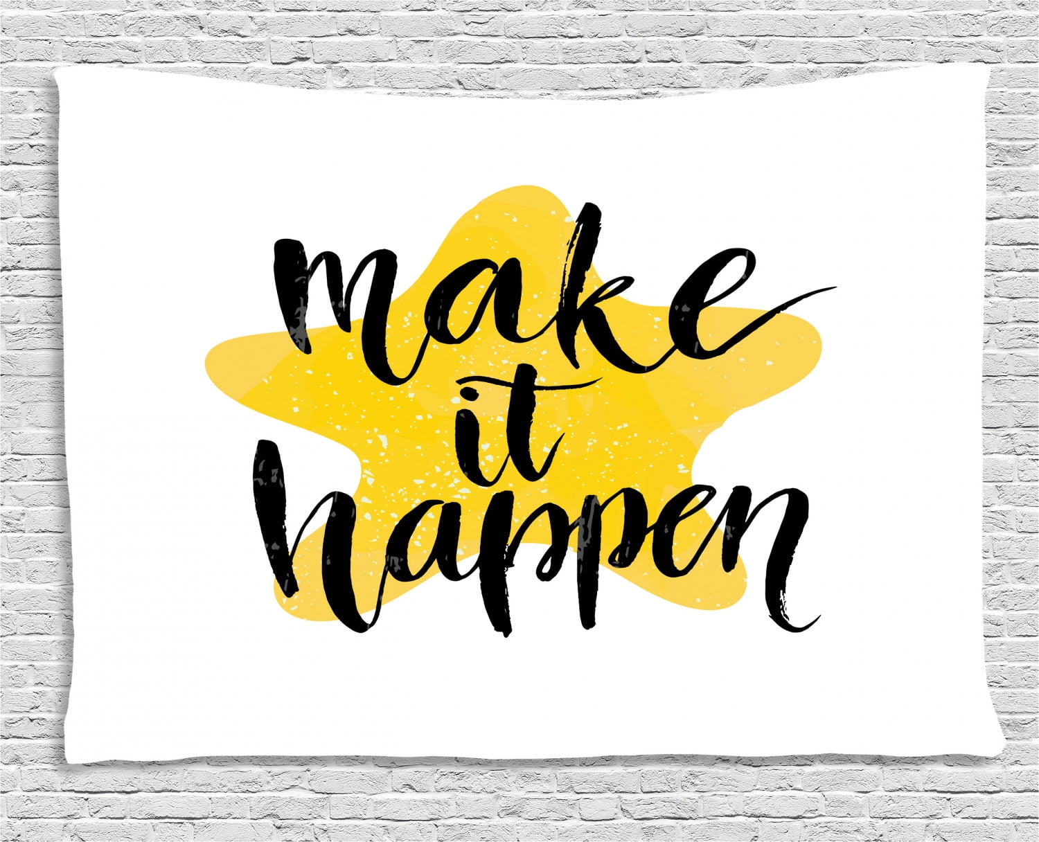 Motivational Tapestry, Instructive Motto Yellow Toned Star Background ...