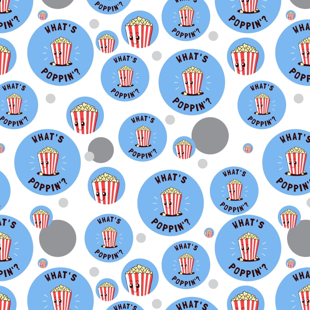 What's Poppin Popping Happening Popcorn Funny Humor Premium Gift Wrap ...