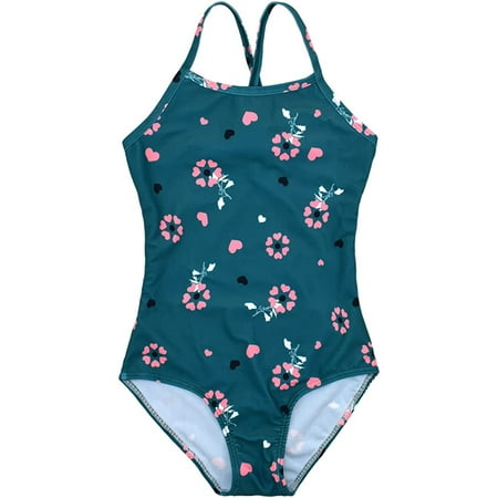 Girls Cute Swimsuit 2-12 Years One Piece Bathing Suit Quick Dry Beach ...