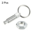 2Pcs Spring Plunger with Pull Ring M6*1 0.47" Thread Length Pin Dia.4mm ...
